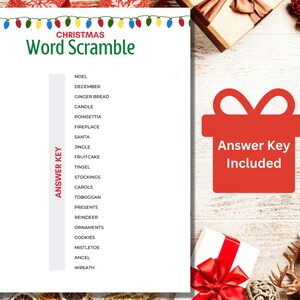 Christmas Word Scramble, Printable Christmas Game, Christmas Party Game ...