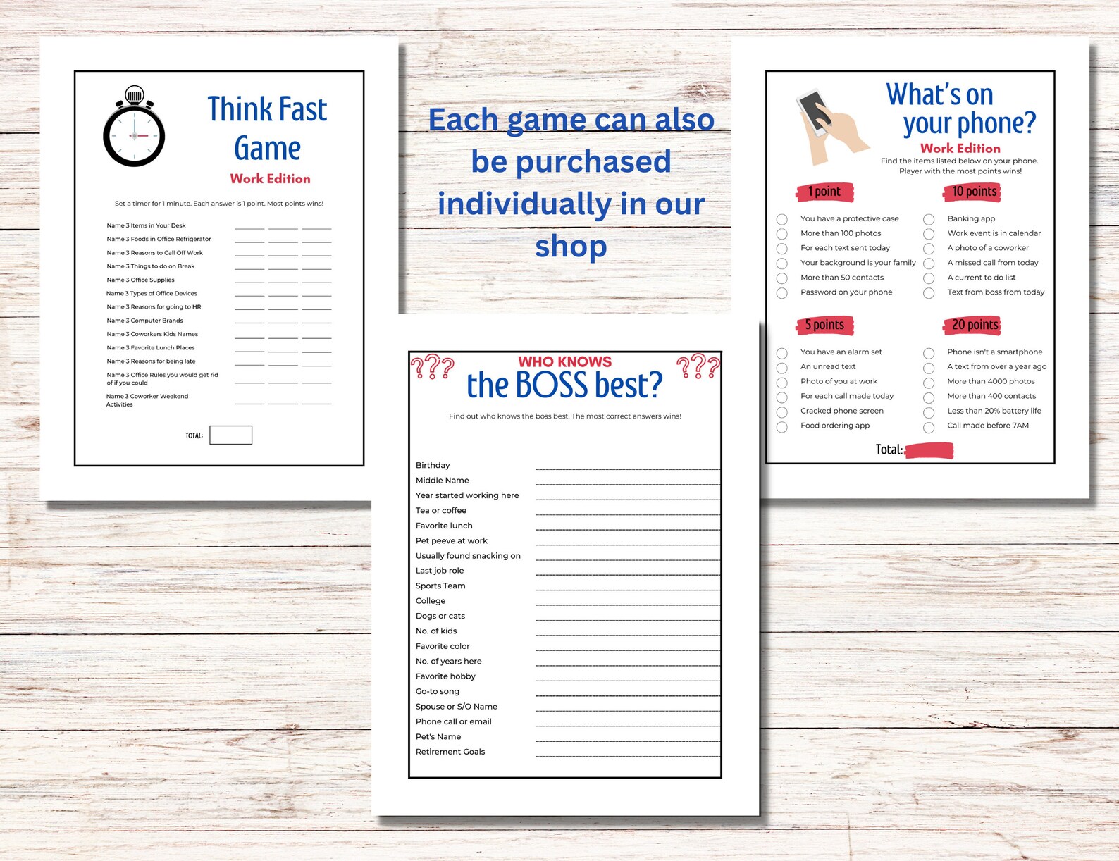 Office Party Games Bundle, Staff Meeting Games, Who Knows the Boss Best ...