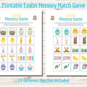 Easter Memory Game Printable Easter Matching Game Easter - Etsy