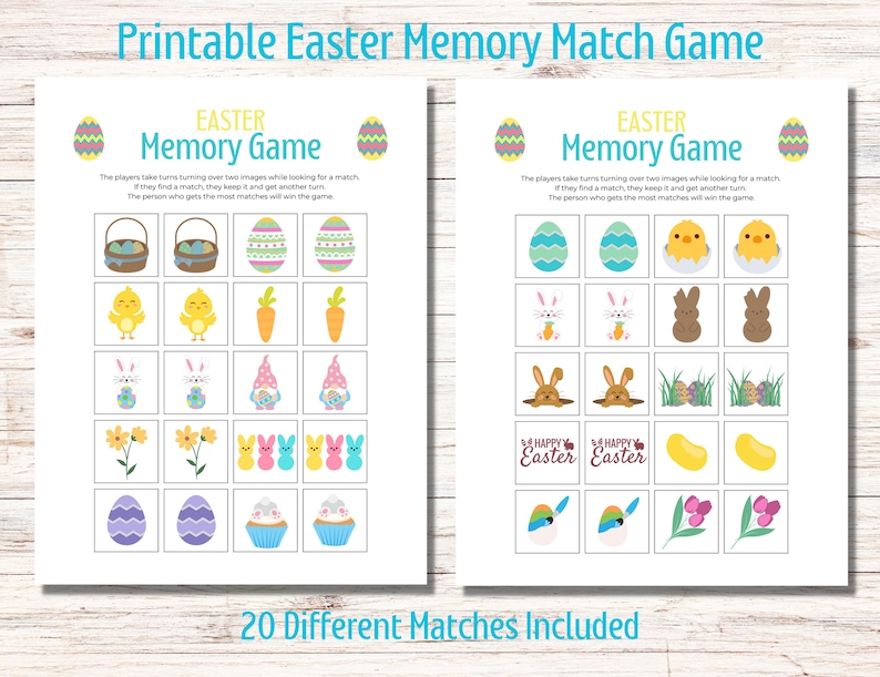 Easter Memory Game Printable Easter Matching Game Easter - Etsy