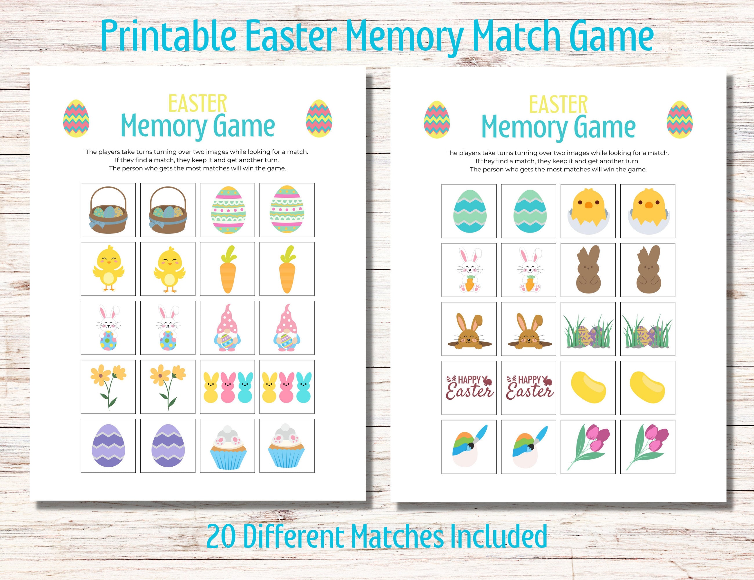 Easter Memory Game Printable Easter Matching Game Easter - Etsy