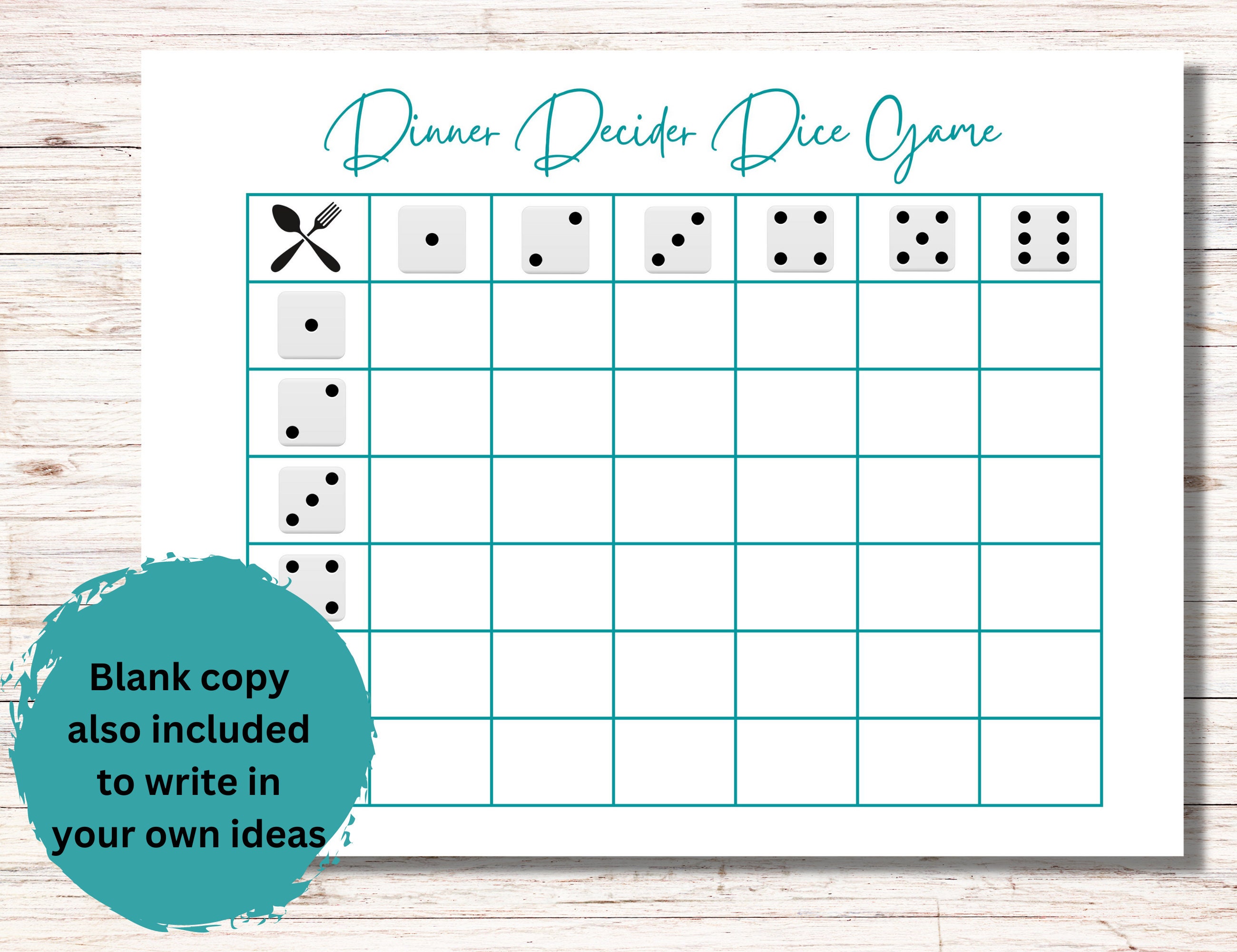 Dinner Decider Dice Game, Food Dice, Dinner Dice, Date Night Dice, Game ...