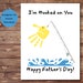 Father's Day Handprint Art Craft, I'm Hooked on You Fishing Father's ...