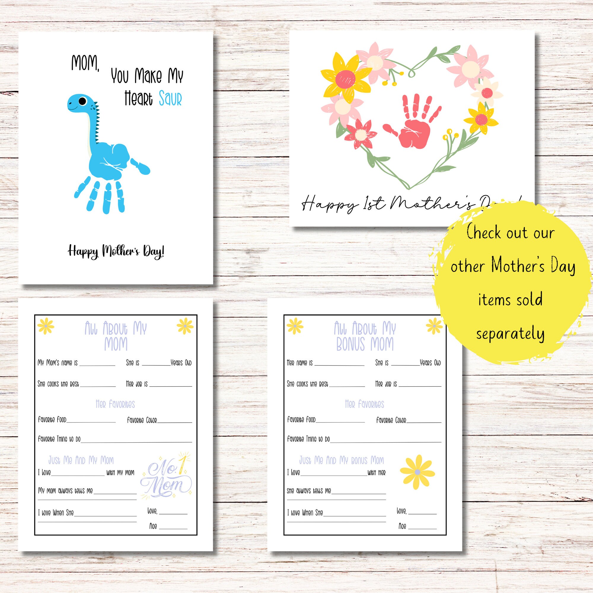 Mothers Day Handprint Craft, Bee Handprint Art, First Time Mom Gift ...