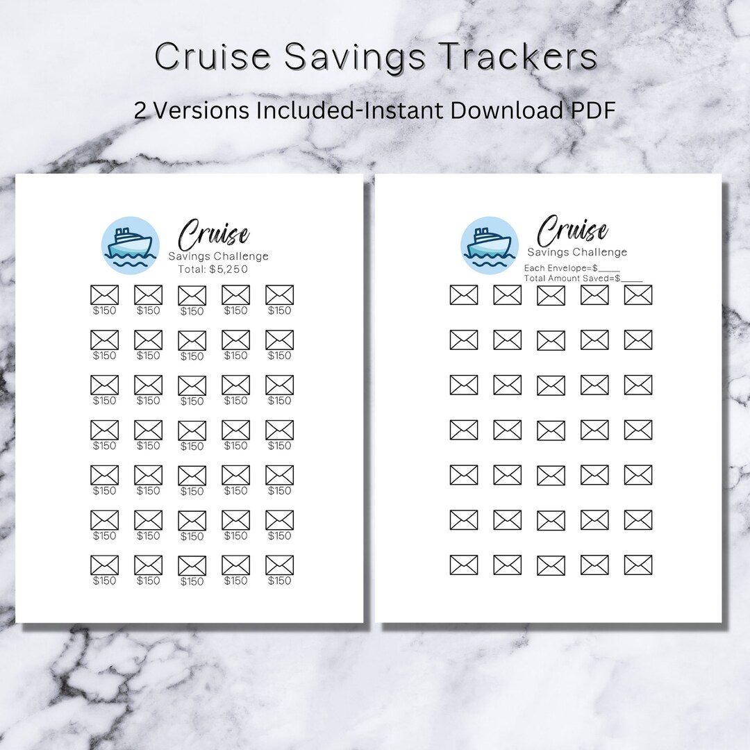 Cruise Savings Challenge, Cruise Savings Tracker, Money Challenge ...