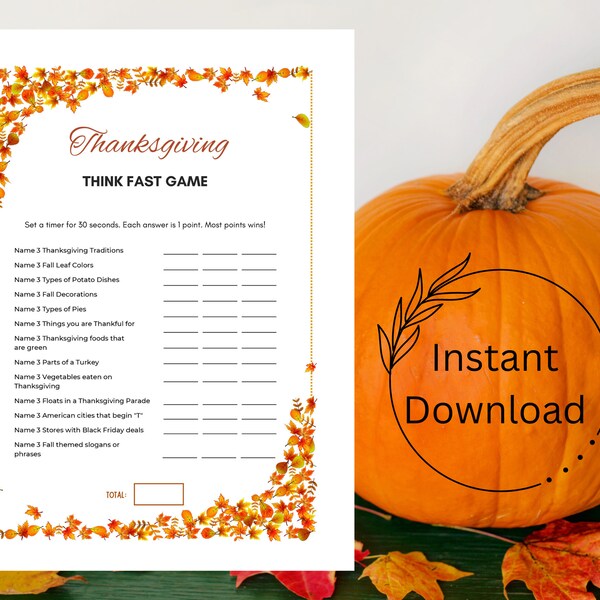 Think Fast Game - Etsy