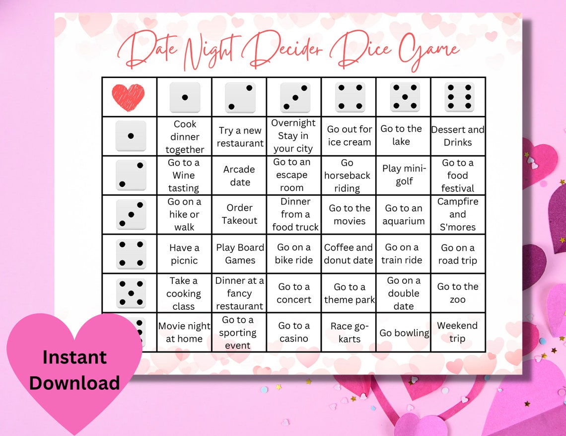 Date Night Dice Game, Date Night Decider, Date Ideas for Couples ...