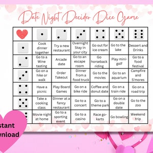 Date Night Dice Game, Date Night Decider, Date Ideas for Couples ...