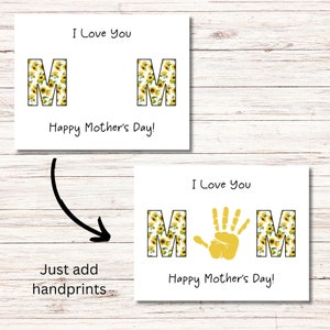 Mother's Day Printable, Mom Handprint Art, Mother's Day Handprint Craft ...