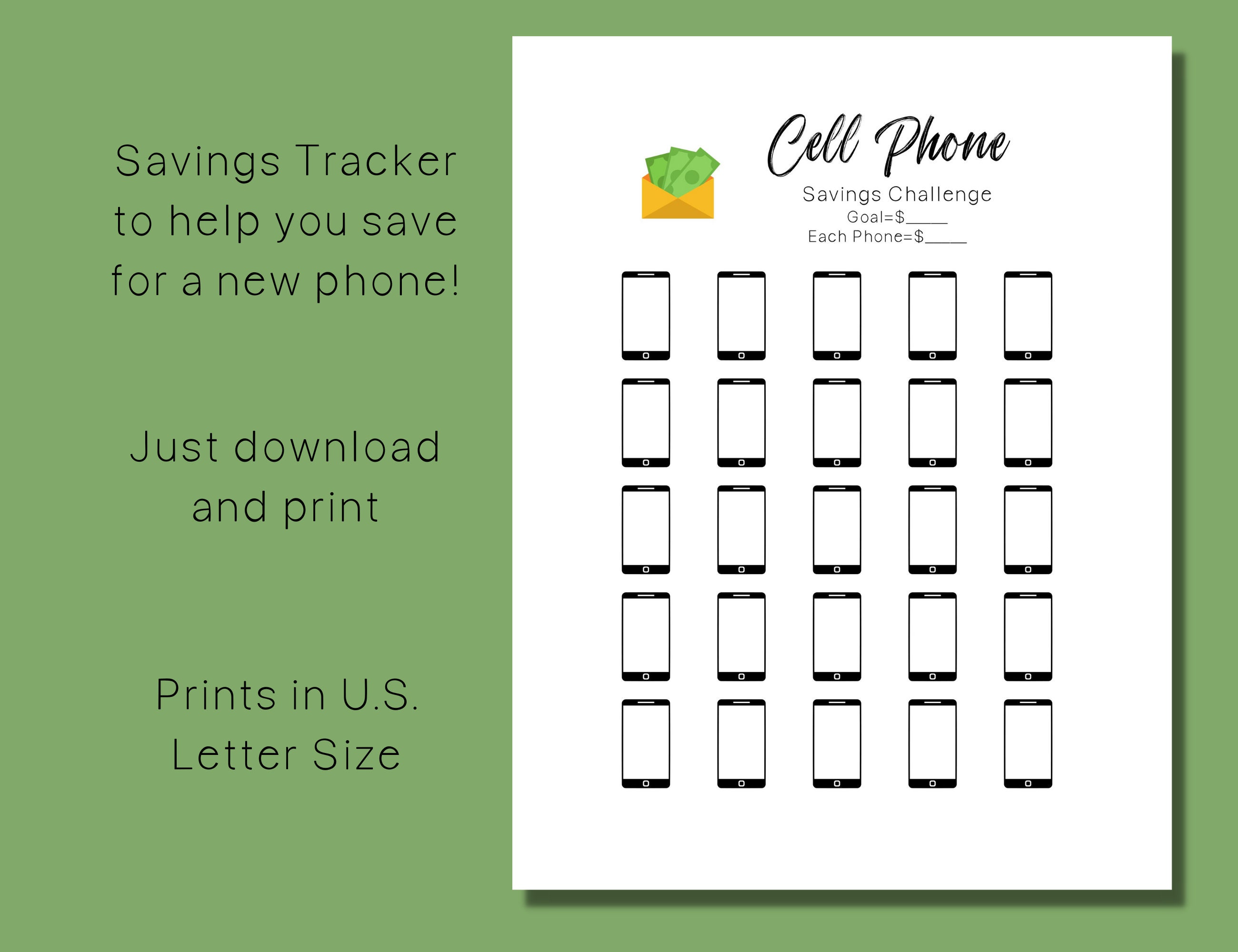 Cell Phone Savings Challenge, Mini Saving Challenge, New Phone Fund ...
