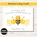 Mothers Day Handprint Craft, Bee Handprint Art, First Time Mom Gift ...