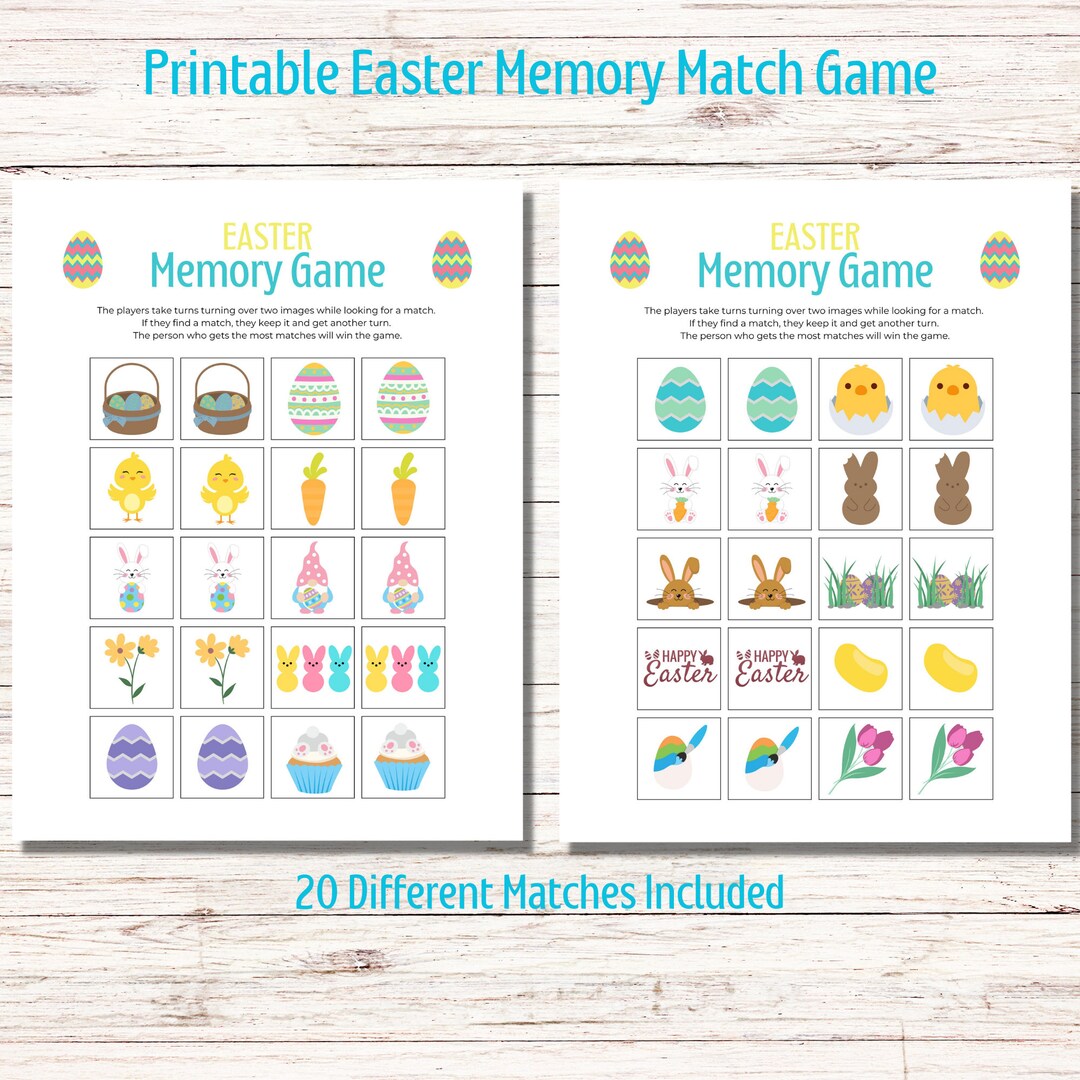 Easter Memory Game, Printable Easter Matching Game, Easter Preschool ...
