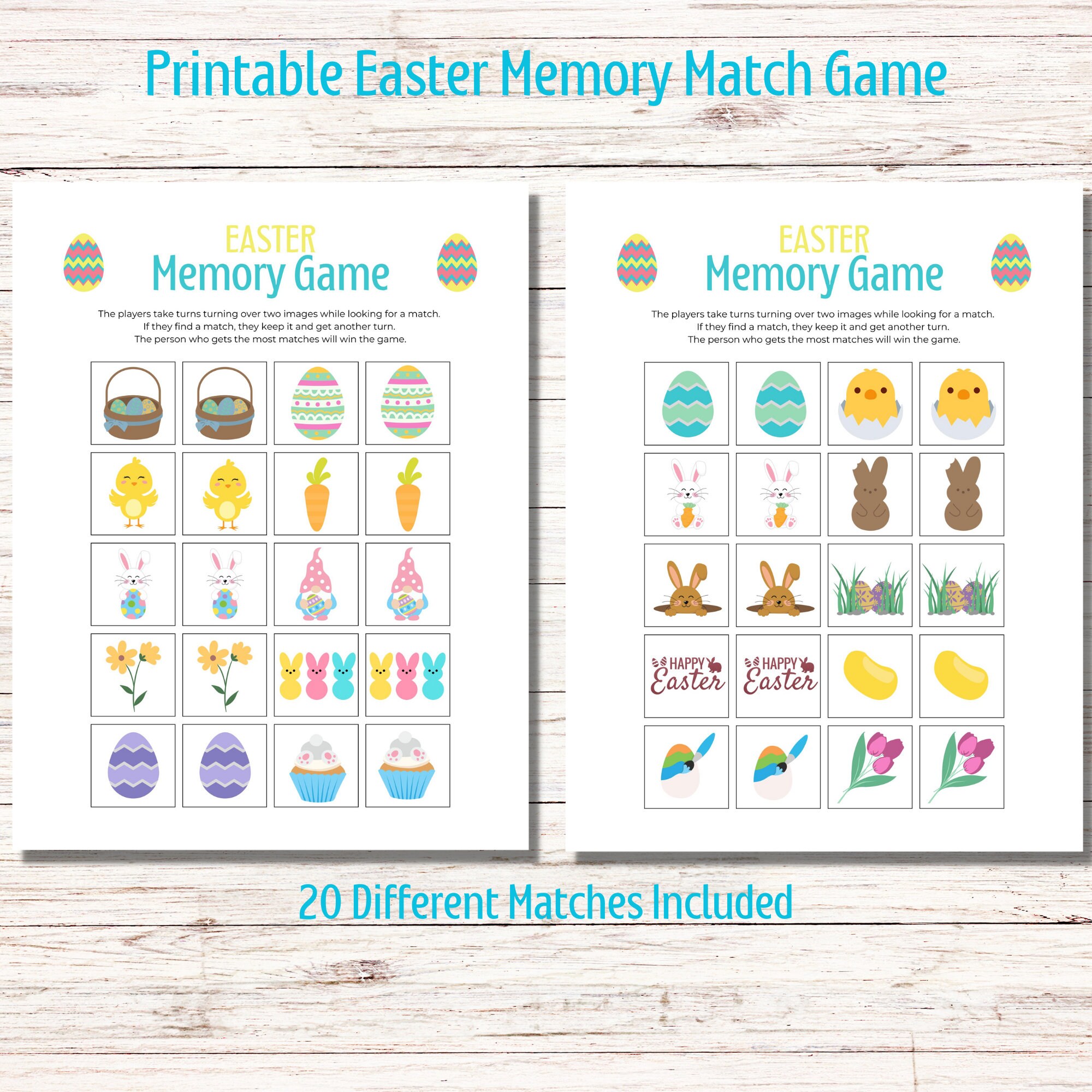 Easter Memory Game, Printable Easter Matching Game, Easter Preschool ...