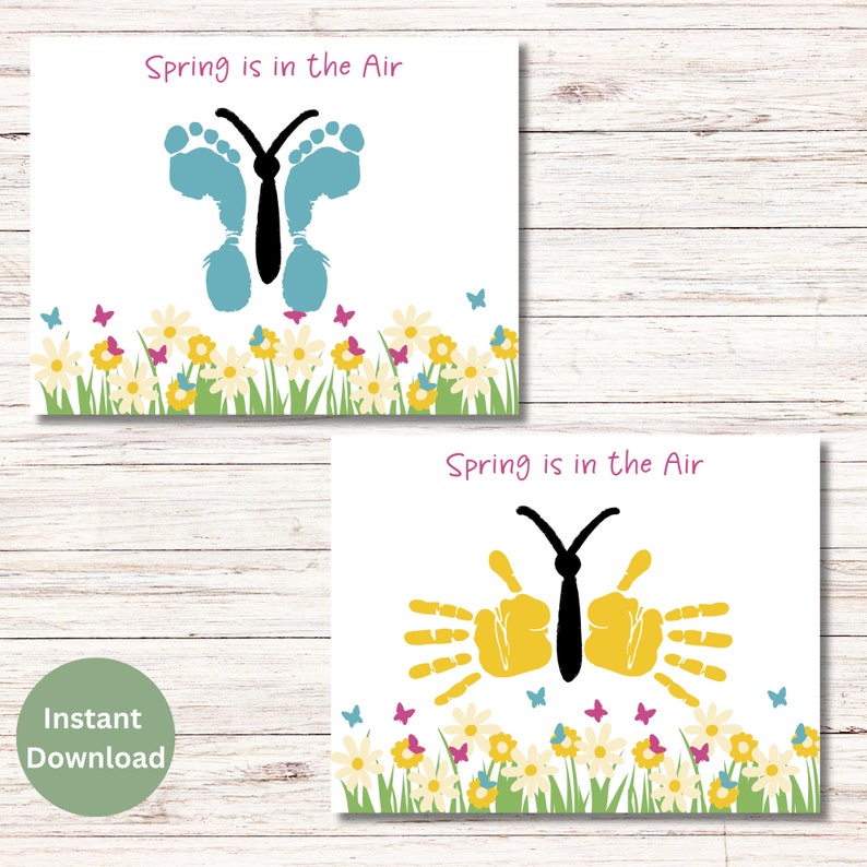 Butterfly Handprint Craft, Spring Handprint Art, Hello Spring, Spring ...