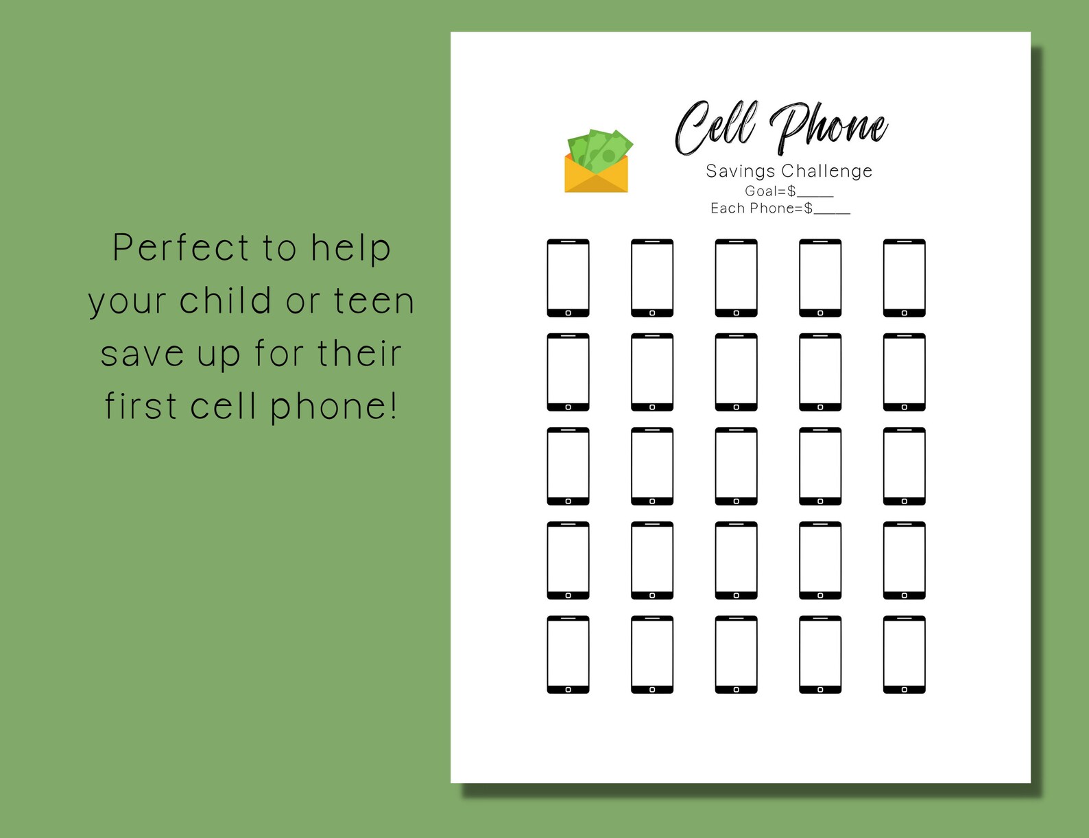 Cell Phone Savings Challenge, Mini Saving Challenge, New Phone Fund ...