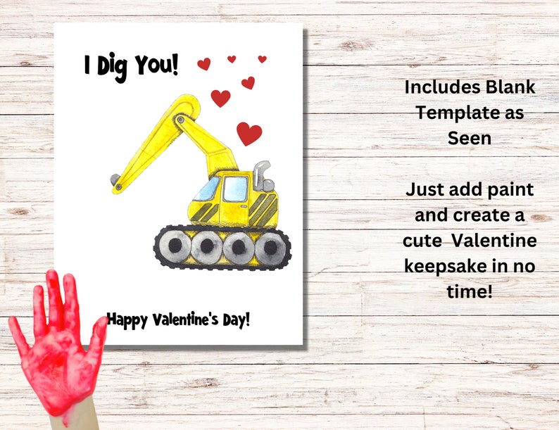 I Dig You Valentine Handprint Craft, Valentine's Day Handprint Art ...