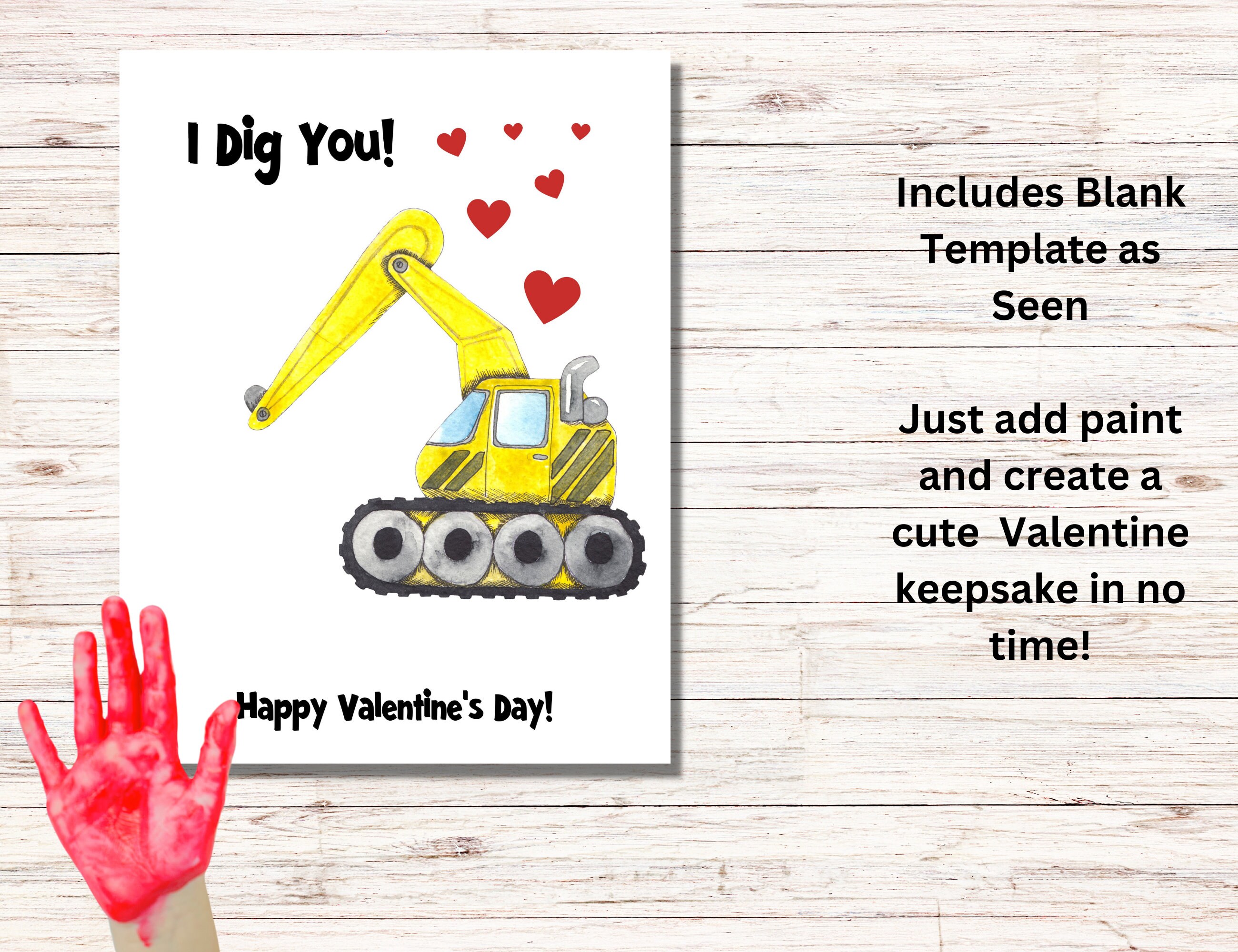 I Dig You Valentine Handprint Craft, Valentine's Day Handprint Art ...