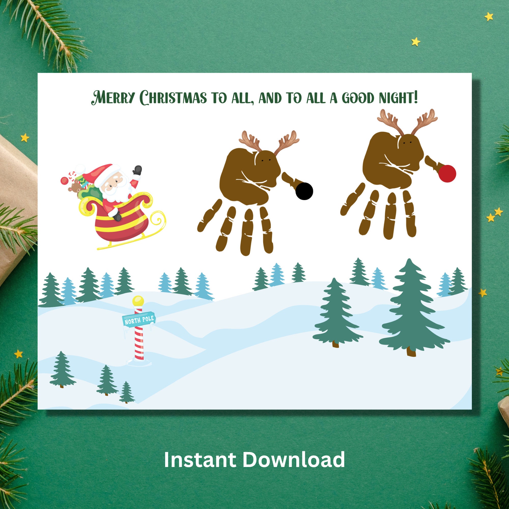 Santa Handprint, Christmas Handprint Craft, Baby Handprint Art ...