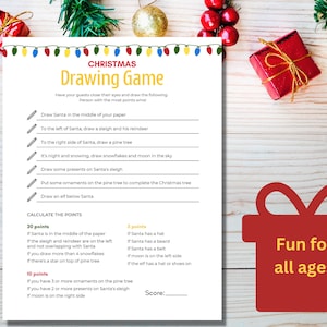 Christmas Drawing Game, Printable Christmas Drawing Challenge ...