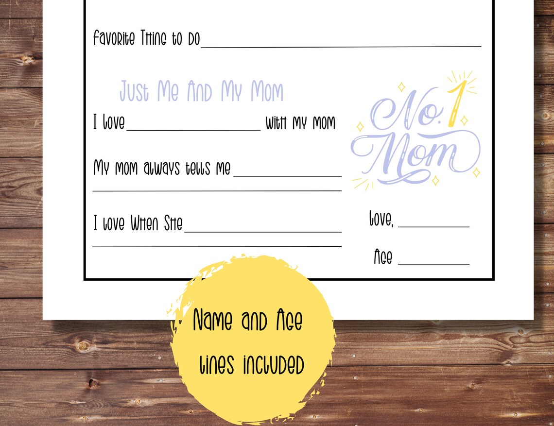 All About My Mom Printable, Fill in the Blank, All About Mom, Mother's ...
