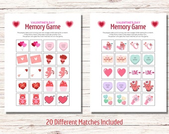 Valentine's Day Memory Game - Etsy