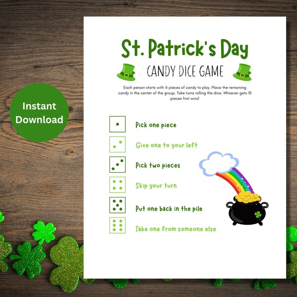 Candy Dice Game - Etsy