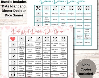Dinner Decider Dice Game, Food Dice, Dinner Dice, Date Night Dice, Game ...