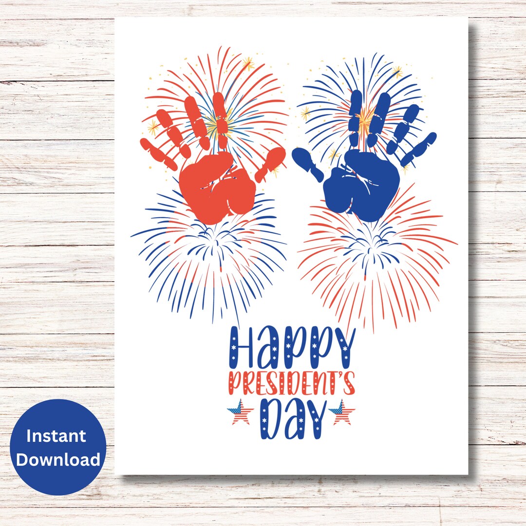 President's Day Handprint Art, Printable Handprint Craft for Kids ...
