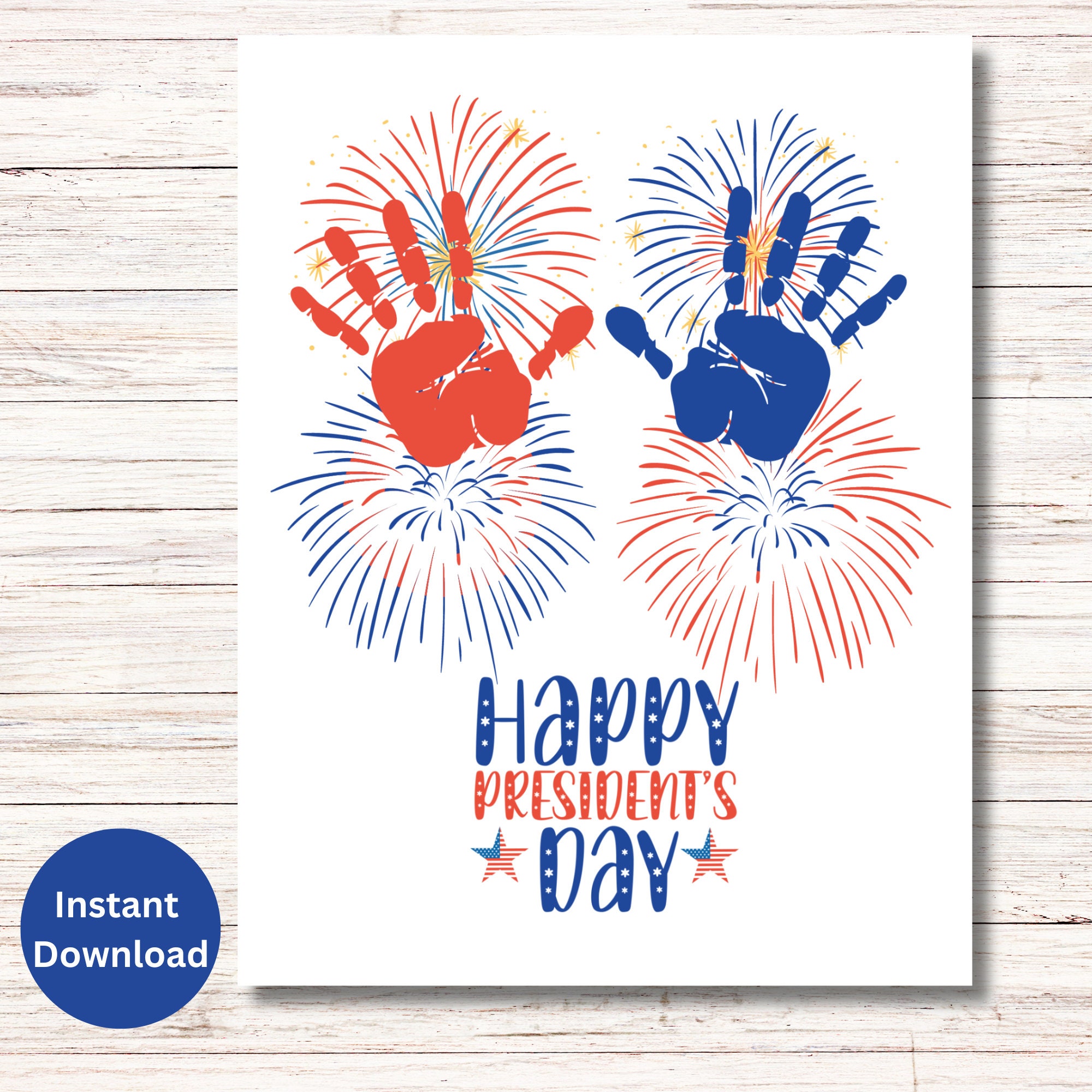 President's Day Handprint Art, Printable Handprint Craft for Kids ...