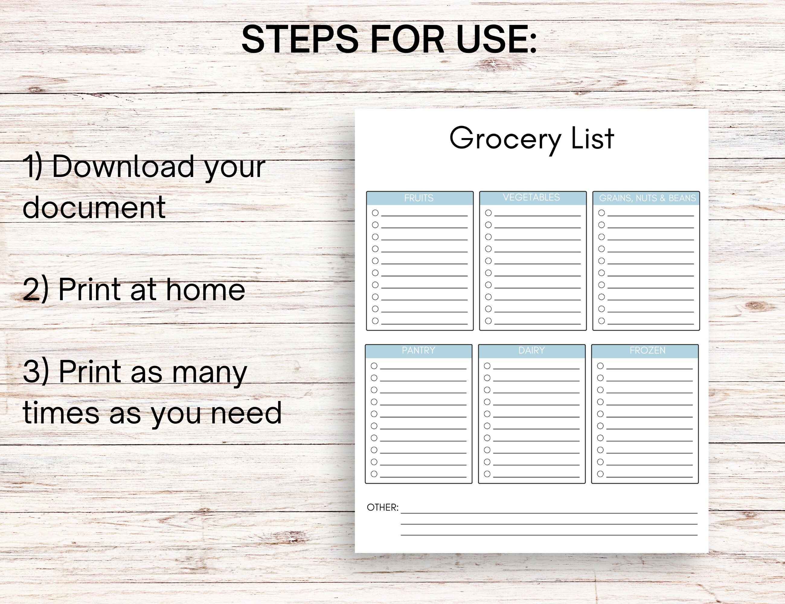 Vegetarian Grocery List | Printable Grocery List | Weekly Grocery List ...