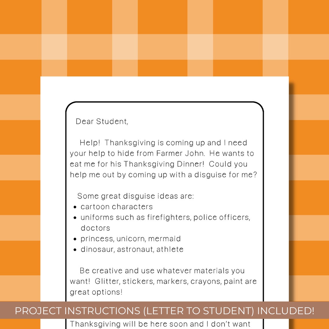 Turkey in Disguise Project, Disguise a Turkey Printable, Turkey ...