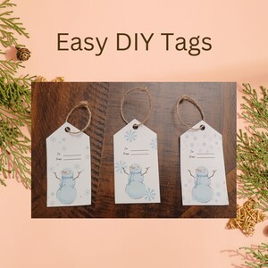 Snowmen Gift Tags, Winter Printable Gift Tags, Christmas Digital Gift ...