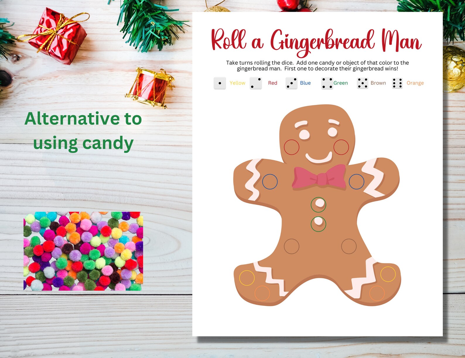 Roll a Christmas Tree, Roll a Snowman, Roll a Gingerbread Man ...