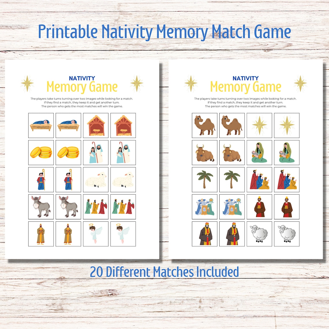 Nativity Memory Game, Bible Christmas Matching Game - Etsy