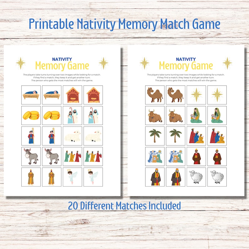 Nativity Memory Game, Bible Christmas Matching Game - Etsy