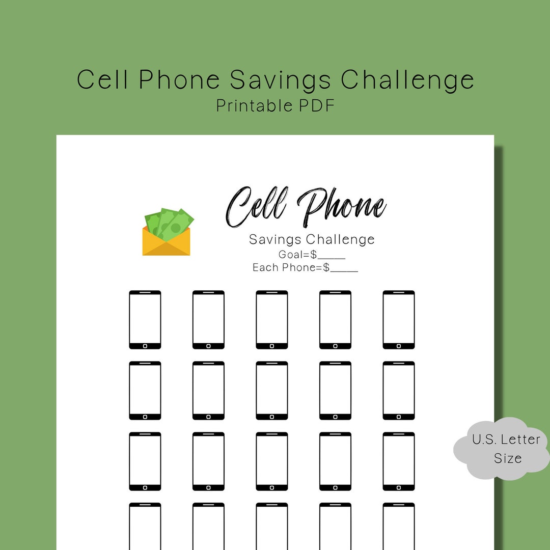 Cell Phone Savings Challenge, Mini Saving Challenge, New Phone Fund ...