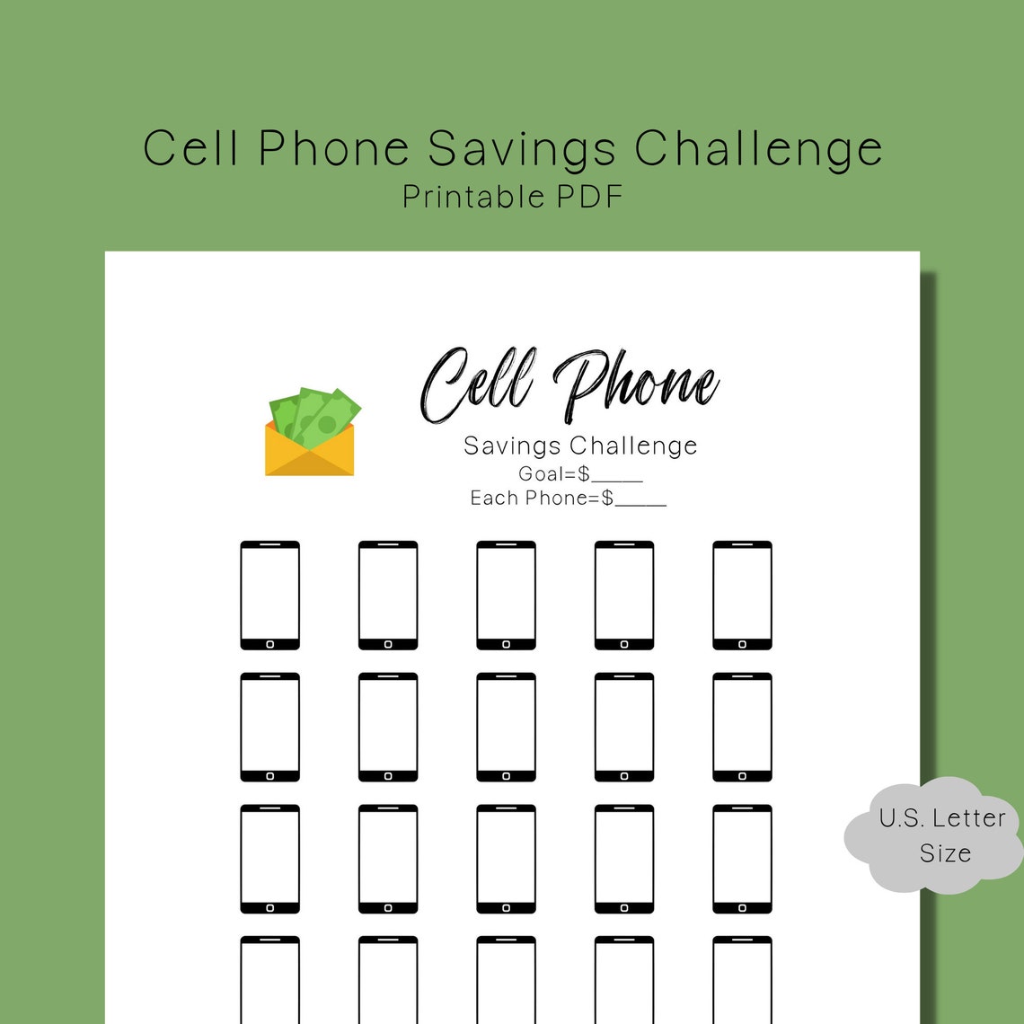 Cell Phone Savings Challenge, Mini Saving Challenge, New Phone Fund ...