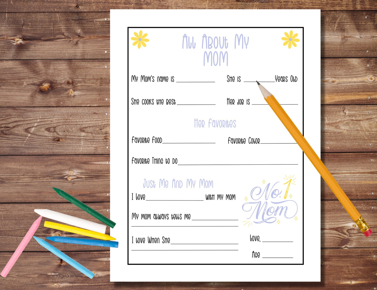 All About My Mom Printable, Fill in the Blank, All About Mom, Mother's ...