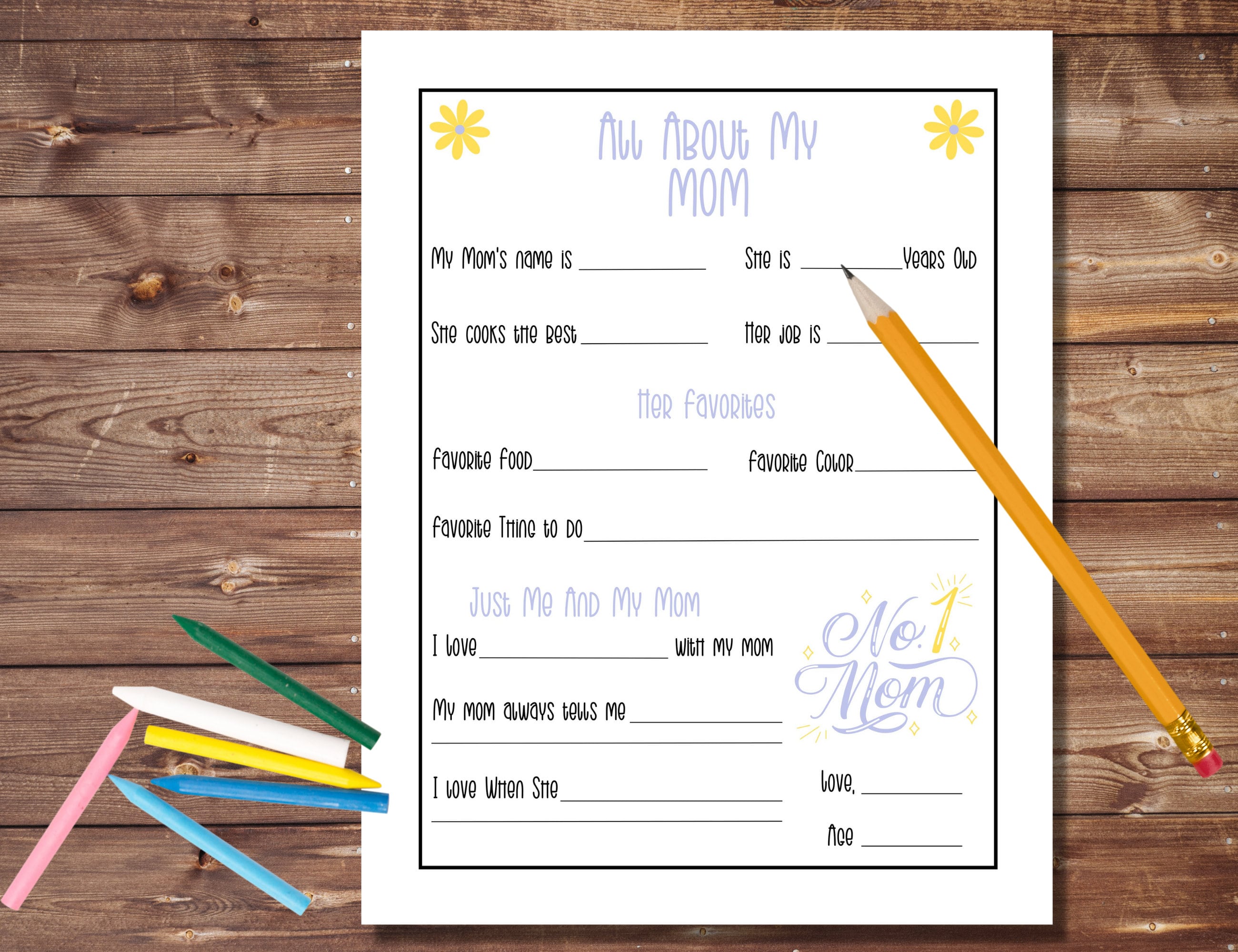 All About My Mom Printable, Fill in the Blank, All About Mom, Mother's ...