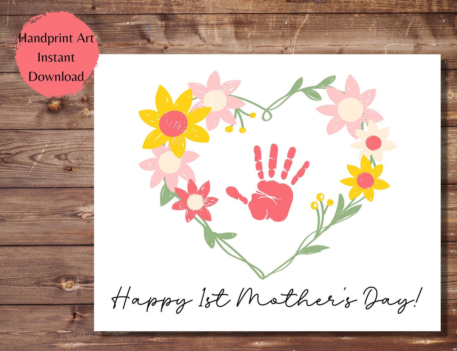 Mother's Day Handprint Art First Mother's Day Flower - Etsy