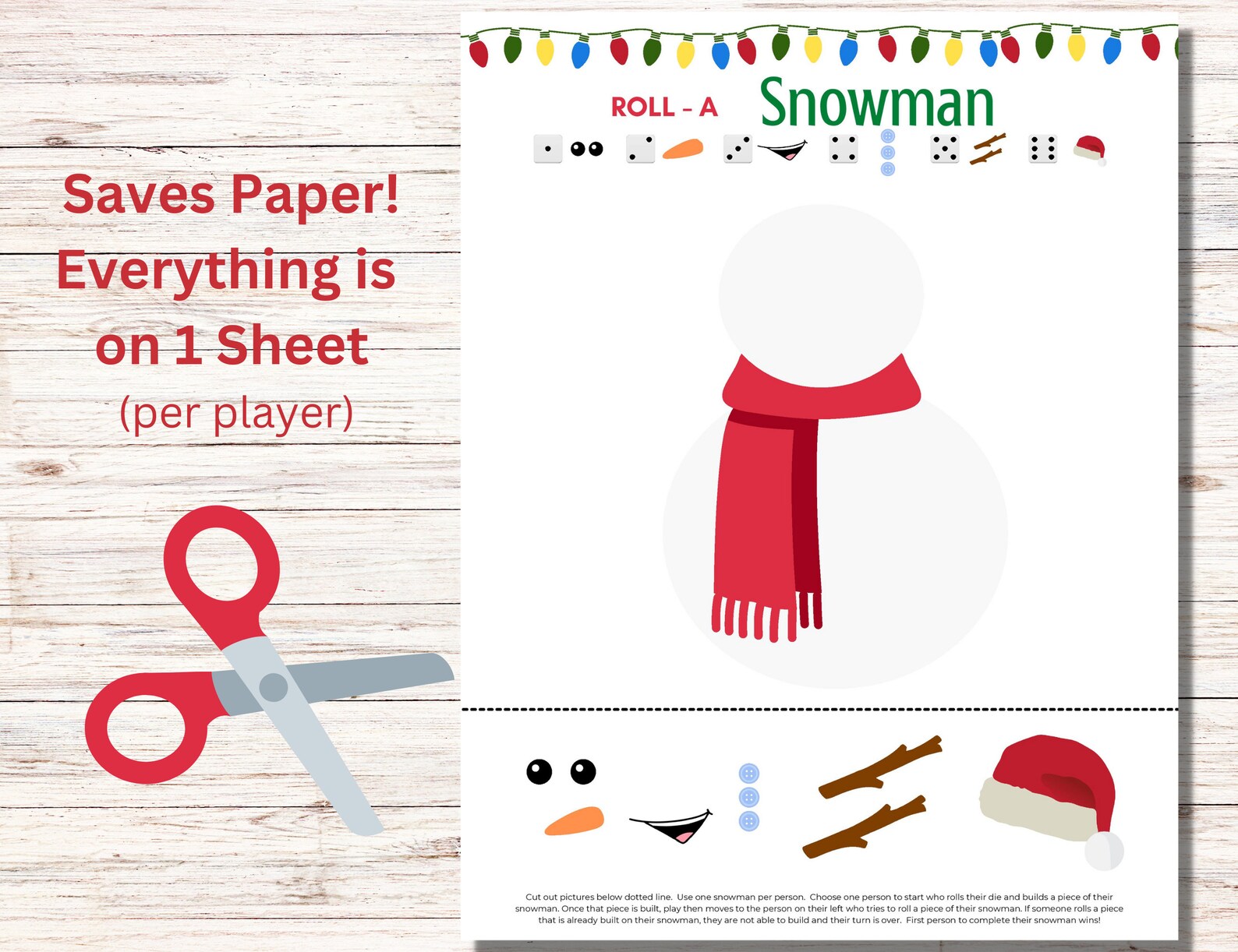 Roll A Snowman Game | Printable Christmas Game | Dice Game | Class ...