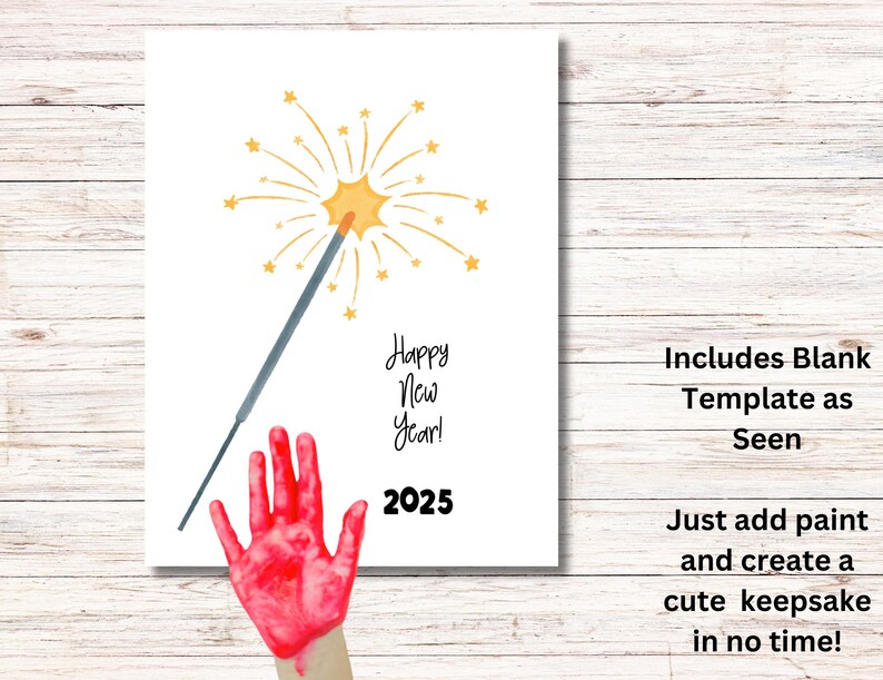 2025 New Years Handprint Craft Bundle, Printable New Years Handprint ...