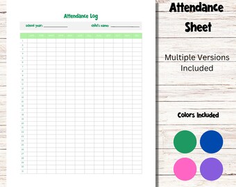 Kids Homeschool Attendance Tracker - Etsy