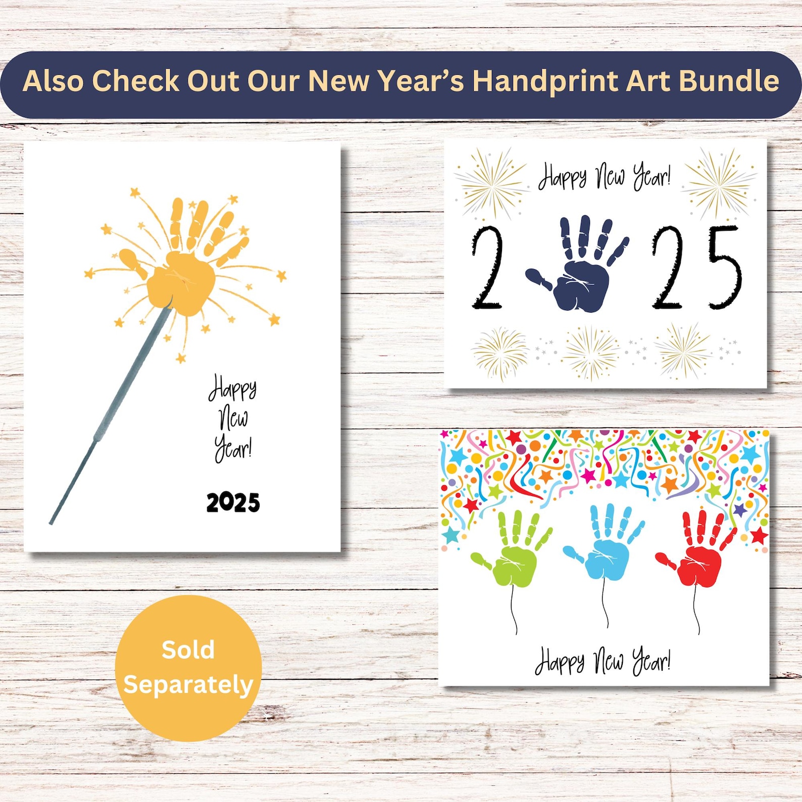2025 New Years Handprint Craft, Printable New Years Handprint Art, New ...