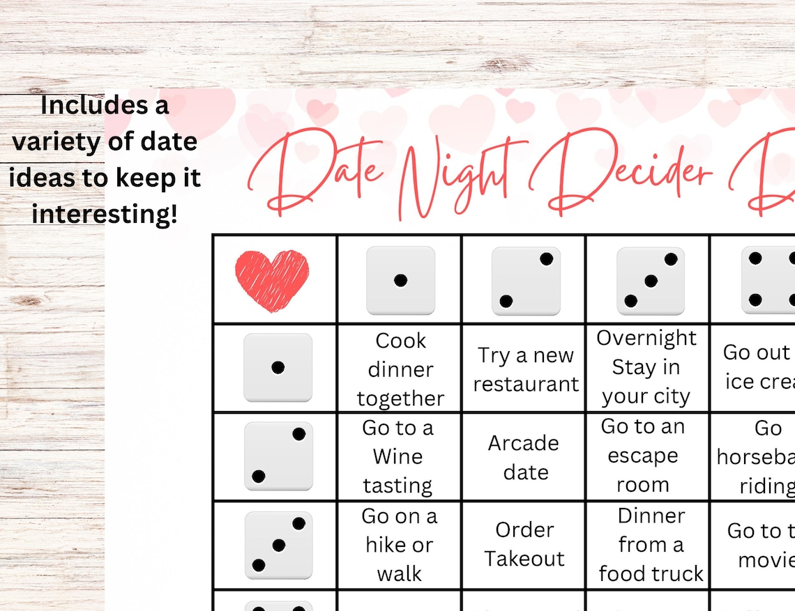 Dinner Decider and Date Night Decider Dice Game Bundle, Food Dice ...
