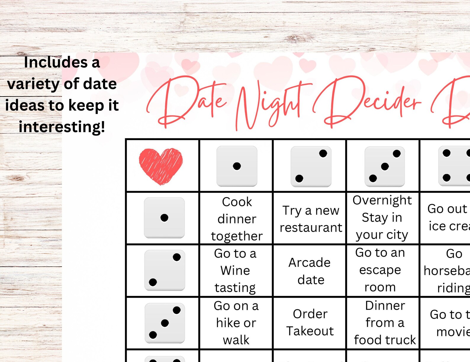 Dinner Decider and Date Night Decider Dice Game Bundle, Food Dice ...