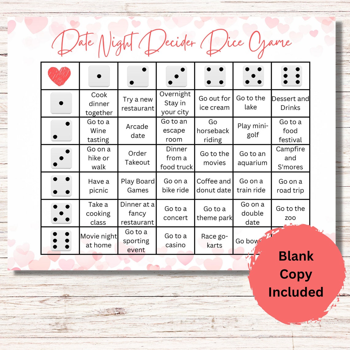 Date Night Dice Game, Date Night Decider, Date Ideas for Couples ...