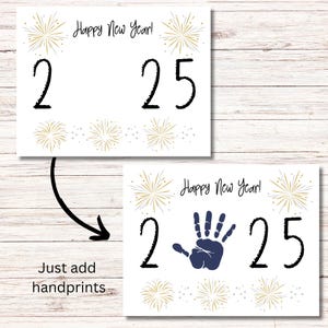 2025 New Years Handprint Craft, Printable New Years Handprint Art, New ...
