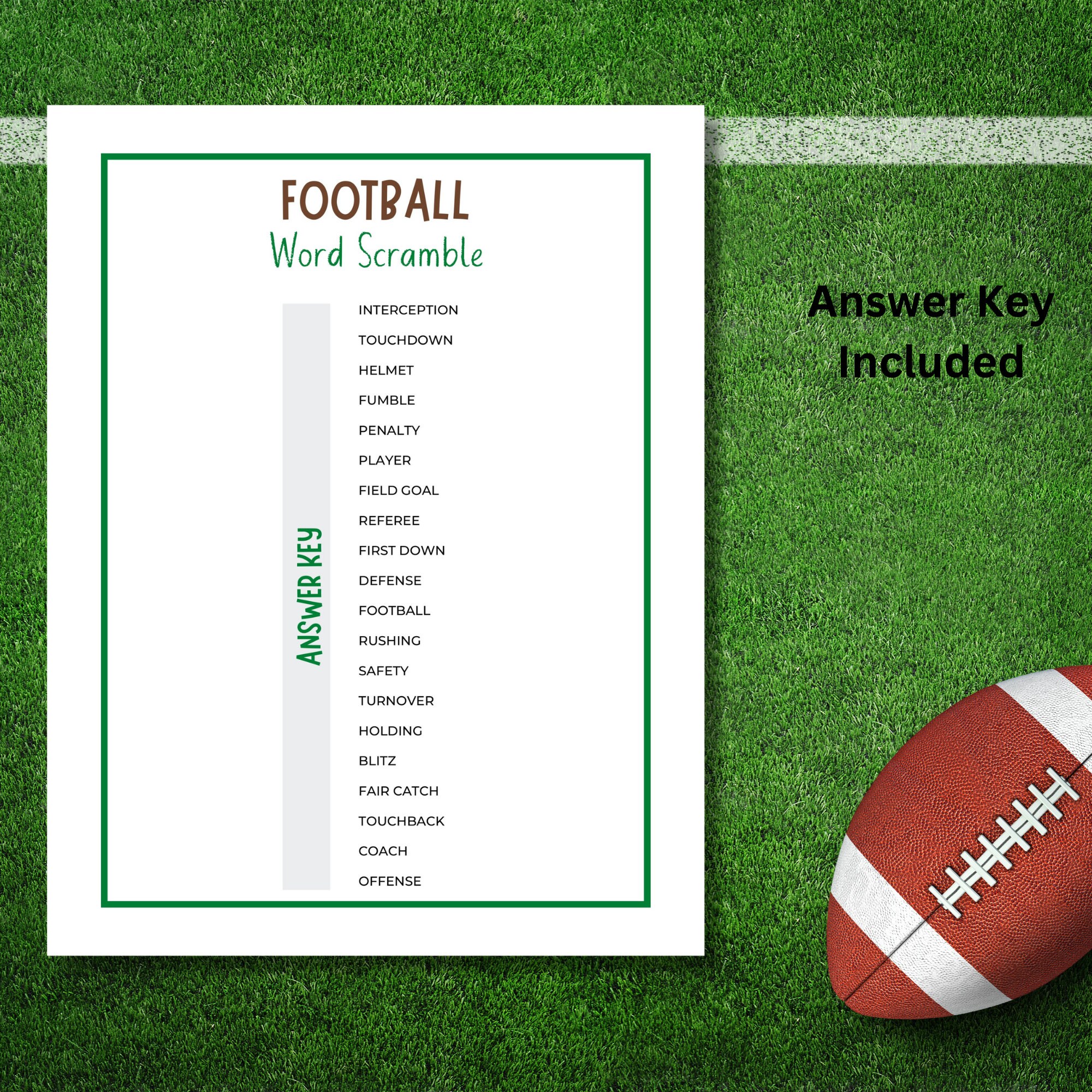 Football Word Scramble Game, Football Party Games, Boys Birthday Party ...
