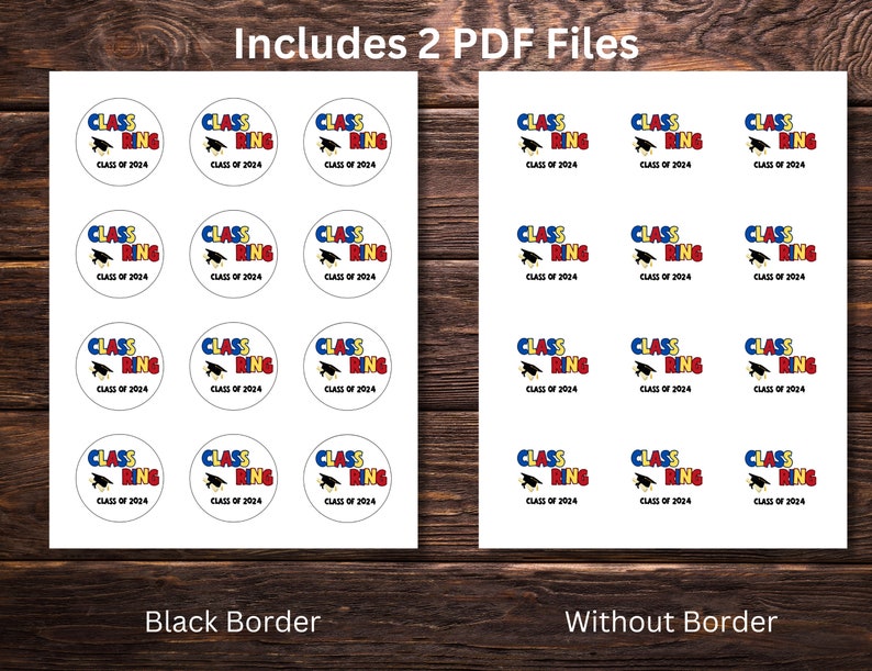 Class Ring Stickers or Tags, Kindergarten Graduation, Preschool ...